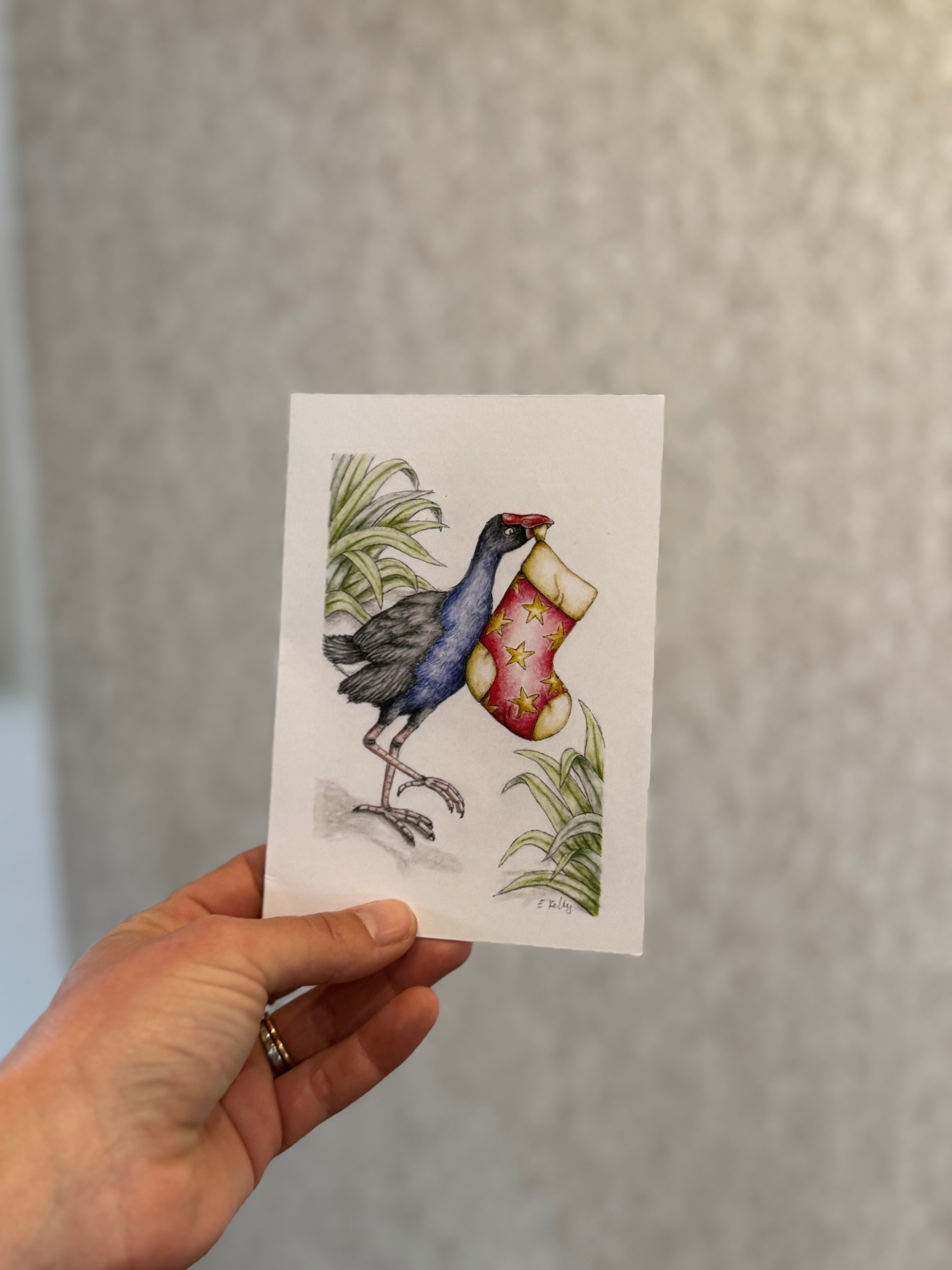 Christmas Card 'Pukeko with stocking' – The Royal Albatross Centre